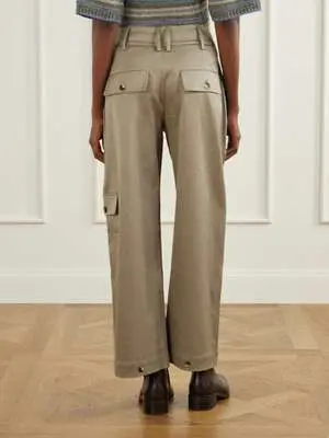 Proenza Schouler White Label Talla Cotton-blend Twill Wide-leg Pants