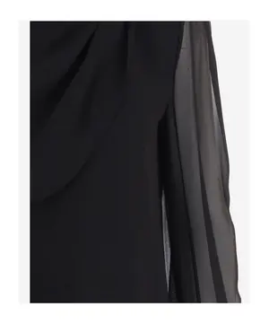 Valentino Garavani Draped Silk Mini Dress - Black