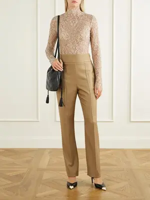 Valentino Garavani Pleated Straight-leg Trousers