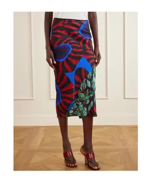 Dries Van Noten Printed Midi Skirt