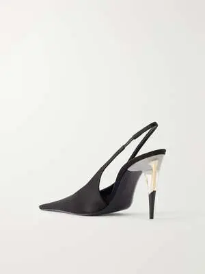 Saint Laurent Goya 95 Crepe Slingback Pumps