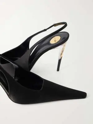 Saint Laurent Goya 95 Crepe Slingback Pumps