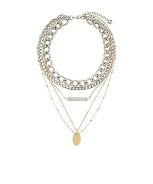 Rabanne Layered Two-tone Chain Necklace