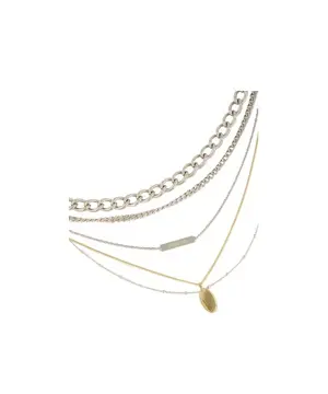 Rabanne Layered Two-tone Chain Necklace