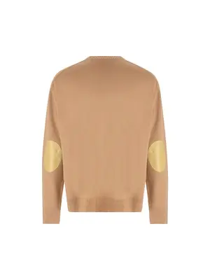 Celine Cashmere Crewneck Sweater With Elbow Patches