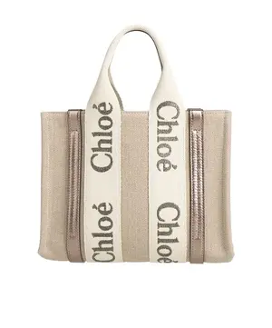 Chloé Metallic Canvas Shopper Bag