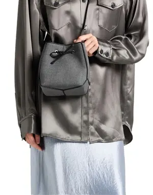 Brunello Cucinelli Twotone Woven Bucket Bag