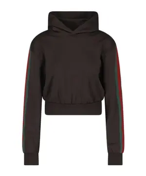 Gucci Long Sleeve Hooded Sweatshirt - Brown