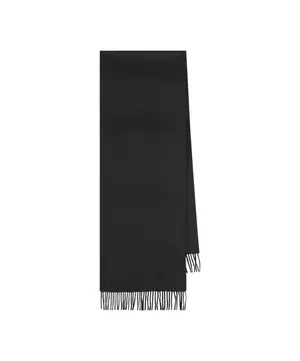 Saint Laurent Fringed Throw Scarf - Black