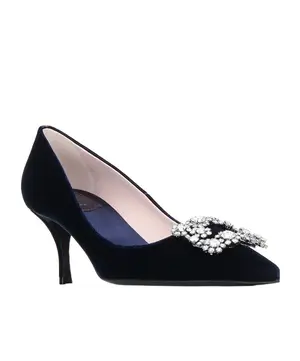 ROGER VIVIER Flower Strass Buckle High Heels