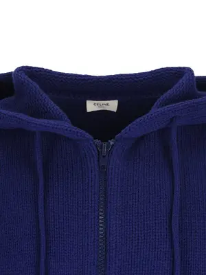 Celine Zip-up Hooded Cardigan With Drawstring