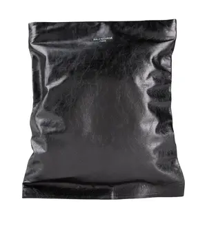 Balenciaga Leather Medium Clutch - Black