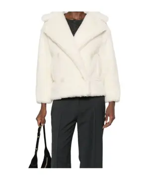 Max Mara Alcuno Double-breasted Short Coat - White