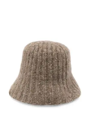 Brunello Cucinelli Sequin-embellished Ribbed-knit Bucket Hat