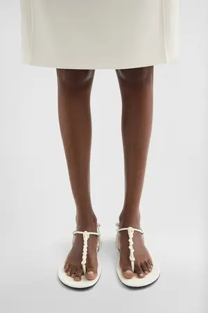 JIL SANDER Braided Strap Flat Sandals