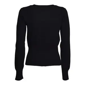 Max Mara Ribbed-knit Scoop-neck Sweater - Black