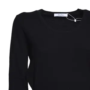 Max Mara Ribbed-knit Scoop-neck Sweater - Black