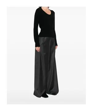 Max Mara Ribbed-knit Scoop-neck Sweater - Black