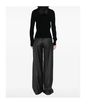 Max Mara Ribbed-knit Scoop-neck Sweater - Black