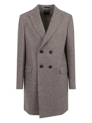 Zegna Double-breasted Coat - Gray