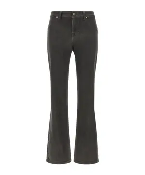 7 For All Mankind Calie Logo-patch Straight Jeans - Grey