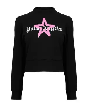 Palm Angels Mockneck Cropped Sweatshirt