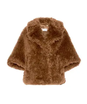 Max Mara Wool Cape With A Soft Texture - Brown
