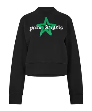 Palm Angels Mockneck Cropped Sweatshirt - No
