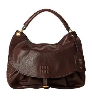 Miu Miu Darkbrown Softleather Hobo Shoulder Bag
