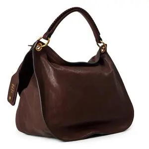 Miu Miu Darkbrown Softleather Hobo Shoulder Bag