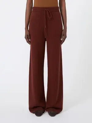 Max Mara Wide Cashmere Yarn Trousers Rust