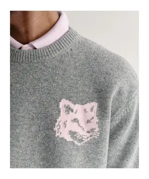 Maison Kitsuné Fox-head Intarsia Sweater