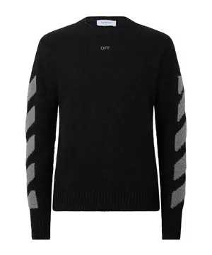 Off-White Crewneck Knit Sweater - Black