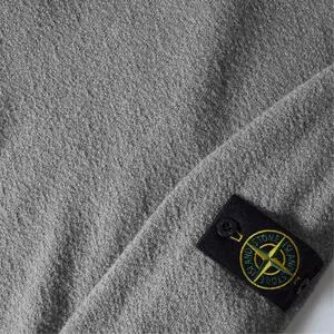 Stone Island Crewneck Sweater With Branded Badge - Gray