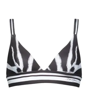 Dolce & Gabbana Zebra-print Bikini Top - Black