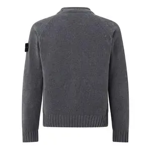 Stone Island Crewneck Sweater With Raglan Sleeves And Iconic Sleeve Badge