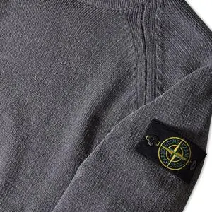 Stone Island Crewneck Sweater With Raglan Sleeves And Iconic Sleeve Badge
