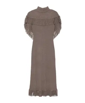 Simkhai Fringe-trim Ribbed-knit Dress