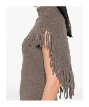 Simkhai Fringe-trim Ribbed-knit Dress