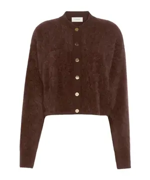 Sportmax Pure Cashmere Bomber Jacket Chocolate