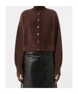 Sportmax Pure Cashmere Bomber Jacket Chocolate