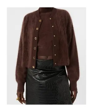 Sportmax Pure Cashmere Bomber Jacket Chocolate