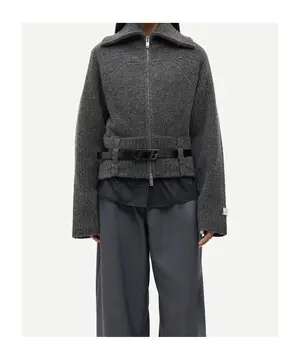 Samsøe Samsøe Cropped Knit Zip-up Jacket