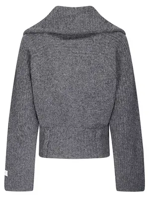 SAMSOE SAMSOE Cropped Knit Zip-up Jacket