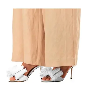 MACHMACH Mach & Mach Bow Detail High Heel Mules
