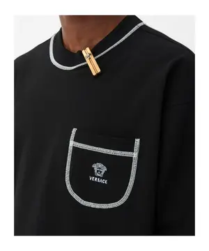 Versace Embroidered-logo Stretch Cotton Jersey T-shirt