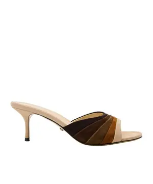 MACHMACH Colorblock Heeled Mules - Brown