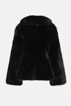 ROTATE BY BIRGER CHRISTENSEN Faux-fur Flared Jacket