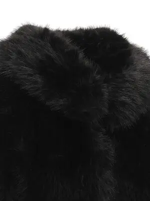 ROTATE BY BIRGER CHRISTENSEN Faux-fur Flared Jacket - Black