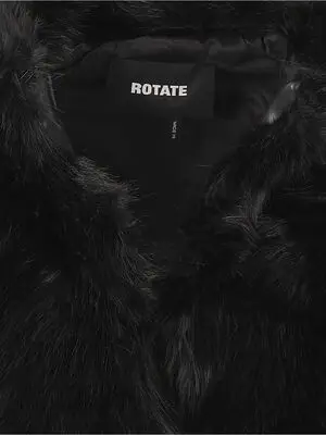 ROTATE BY BIRGER CHRISTENSEN Faux-fur Flared Jacket - Black